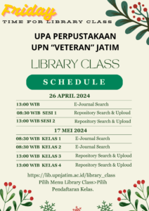 Jadwal Library Class – Perpustakaan